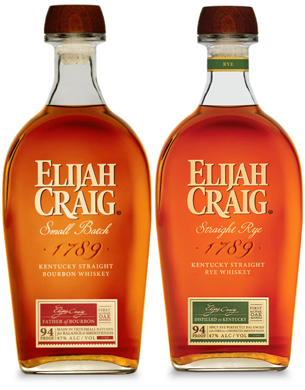 Elijah Craig Rye Whiskey & Small Batch Bourbon Whiskey Bundle 1.75L ...